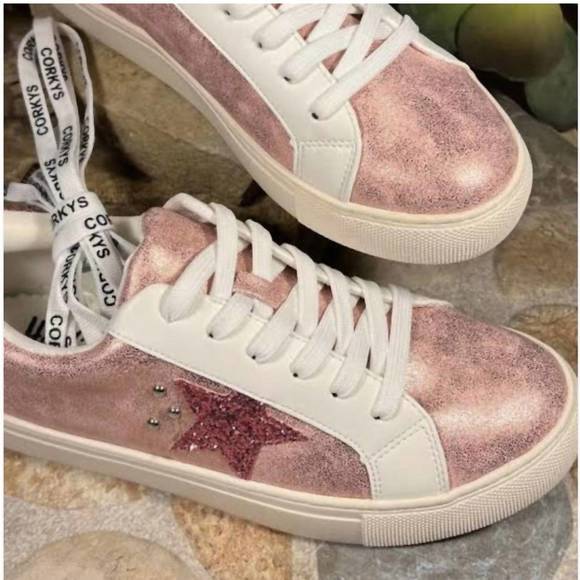 Corkys | Shoes | New Hey Girl By Corkys Pink Metallic Supernova ...